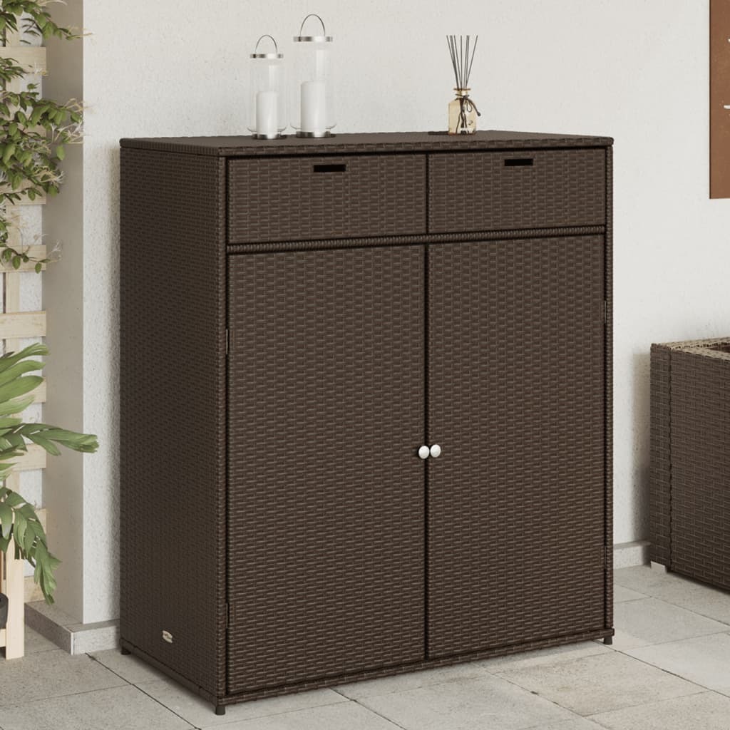 Elegantes Gartenschrank Rattanoptik Braun Bild
