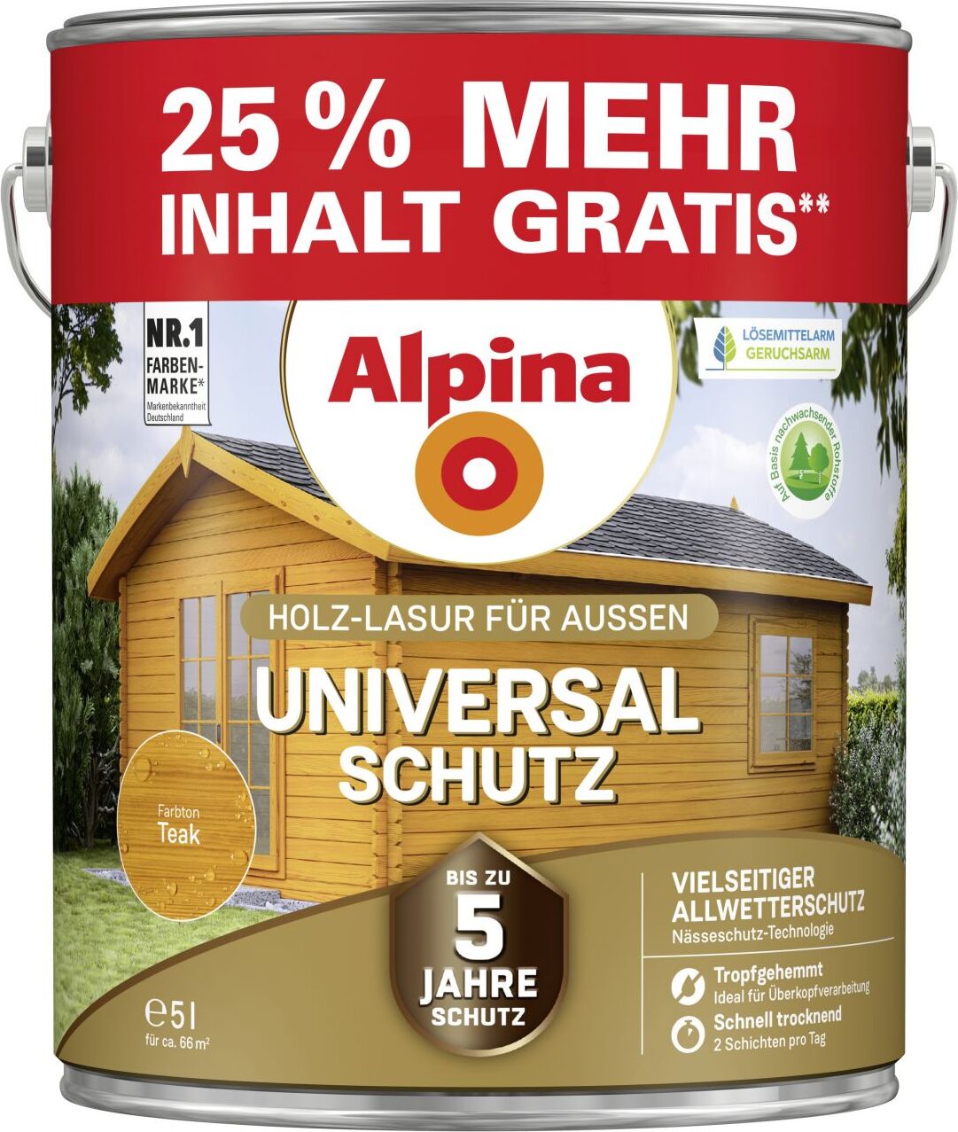 Alpina Holzlasur Universal-Schutz5L teak | Kaufland.de