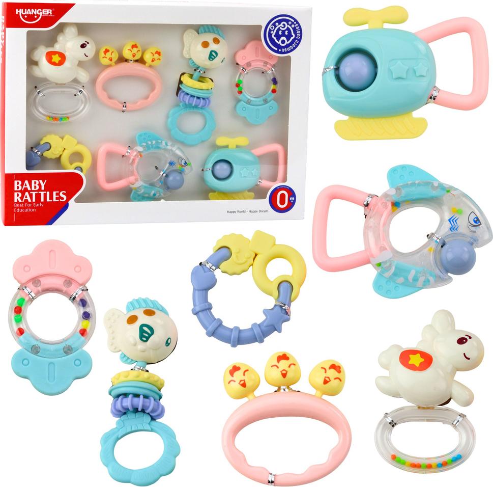 Hochet pour bébé Set de hochets pour bambin Couleurs pastel