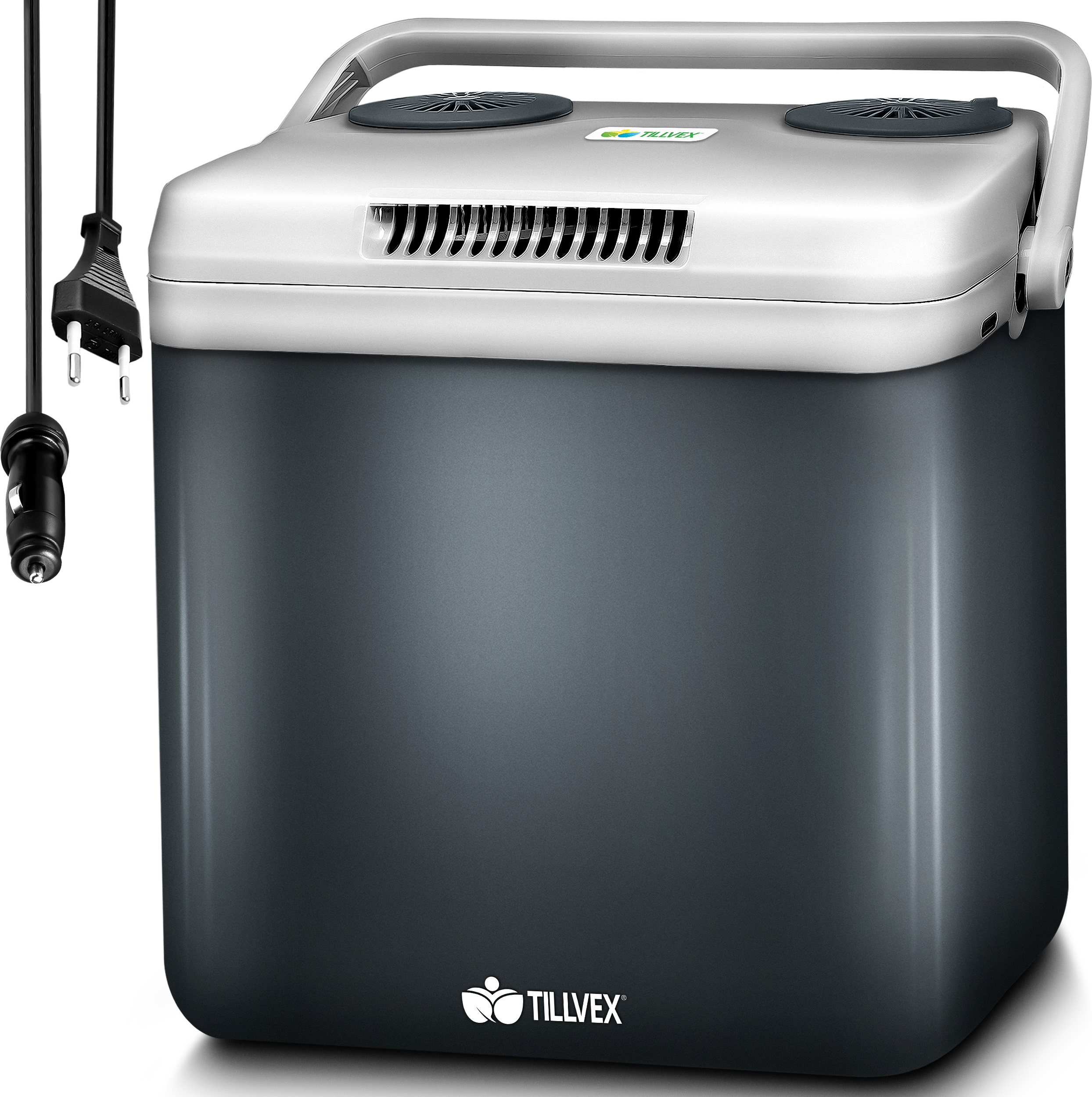tillvex cool box elettrico 32L grigio | mini frigo 230 V e