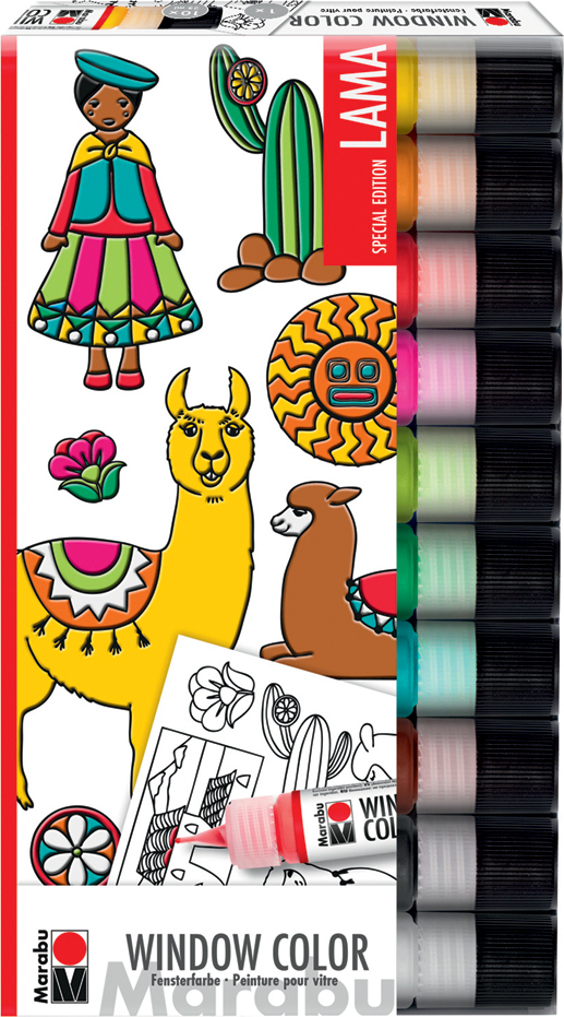 Marabu 406000000126 Marabu Window Colour Set "LAMA", 10 x