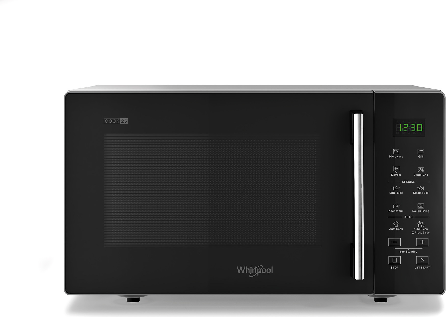 Micro-ondes gril, 25 l, 900 W, contact, noir, Whirlpool MWP