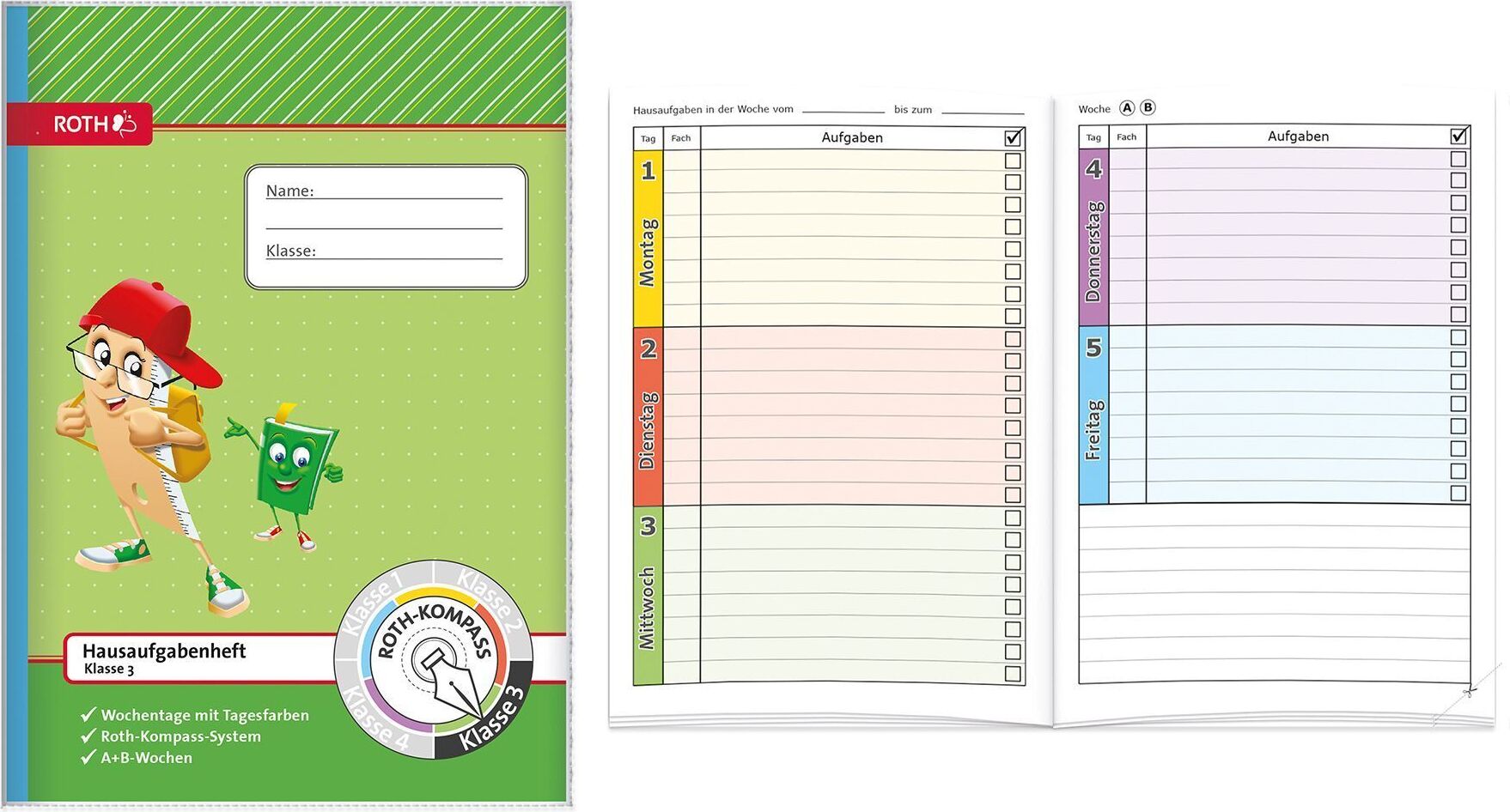 ROTH 89254 Quaderno dei compiti, 3a classe, DIN A5 Quaderni