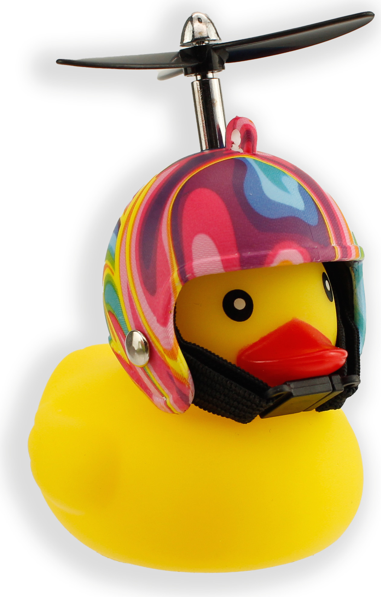 Winkee - pískací kachna na kole Flower Power s helmou
