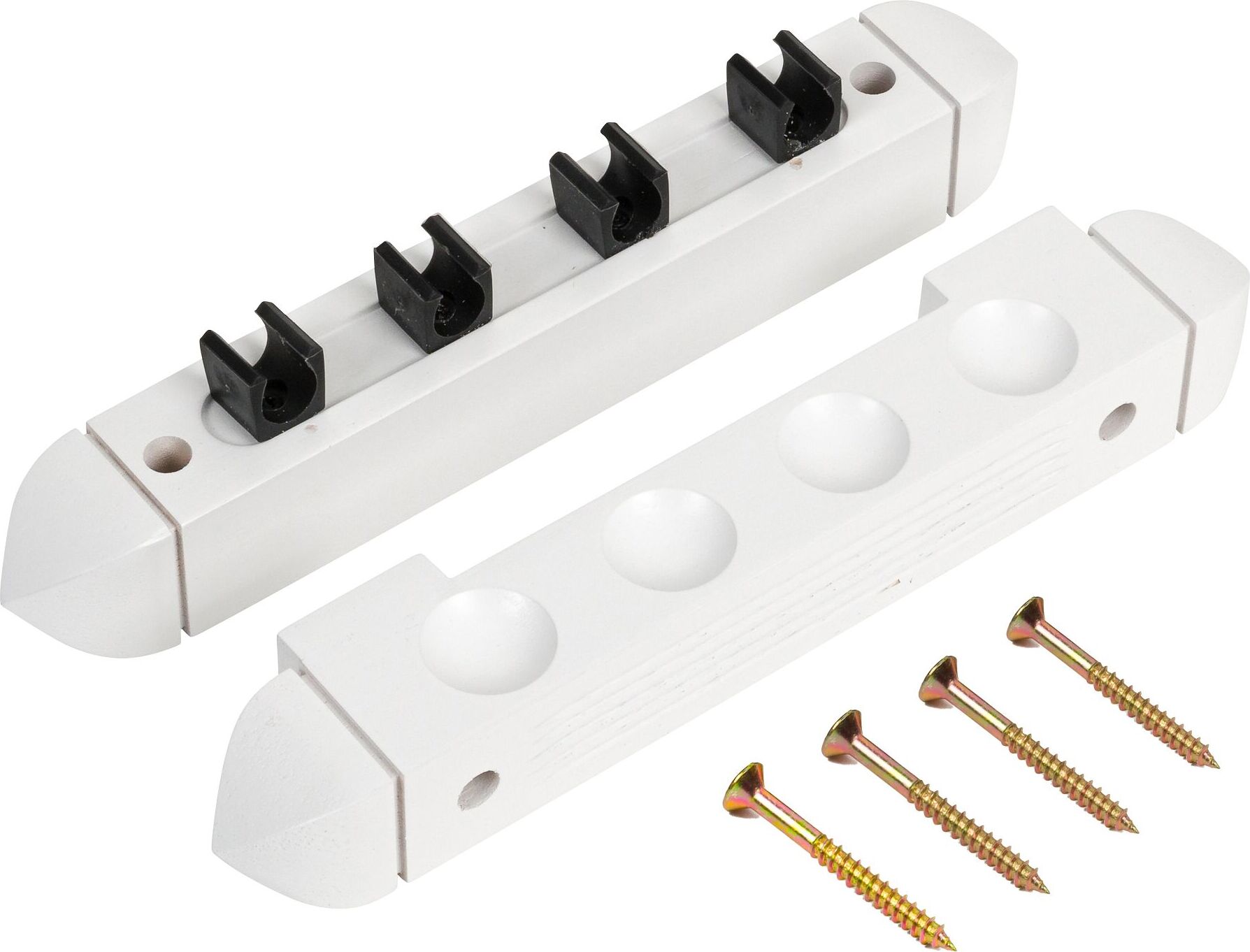 Sportime Billard-Queue Wandhalterung, Für 4 Queues, Weiß