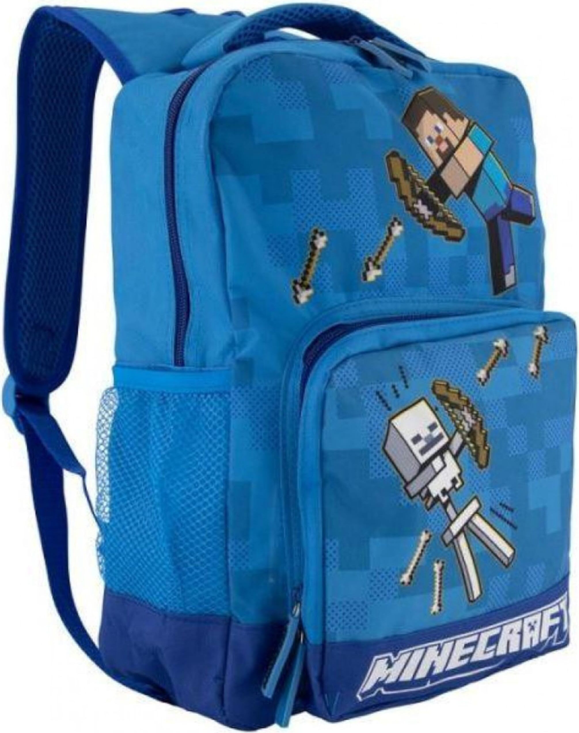 MINECRAFT Sac à dos scolaire bleu clair