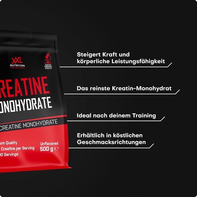 Creatin Monohydrat - 500 Gramm Creatin Pulver & Kapseln