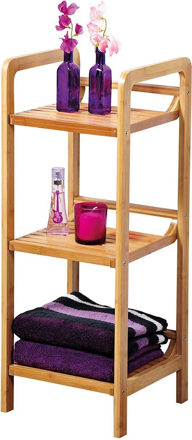 Kesper Regal mit 3 Ablagen, Bambus, 30 x 30 x 70 cm, 19430