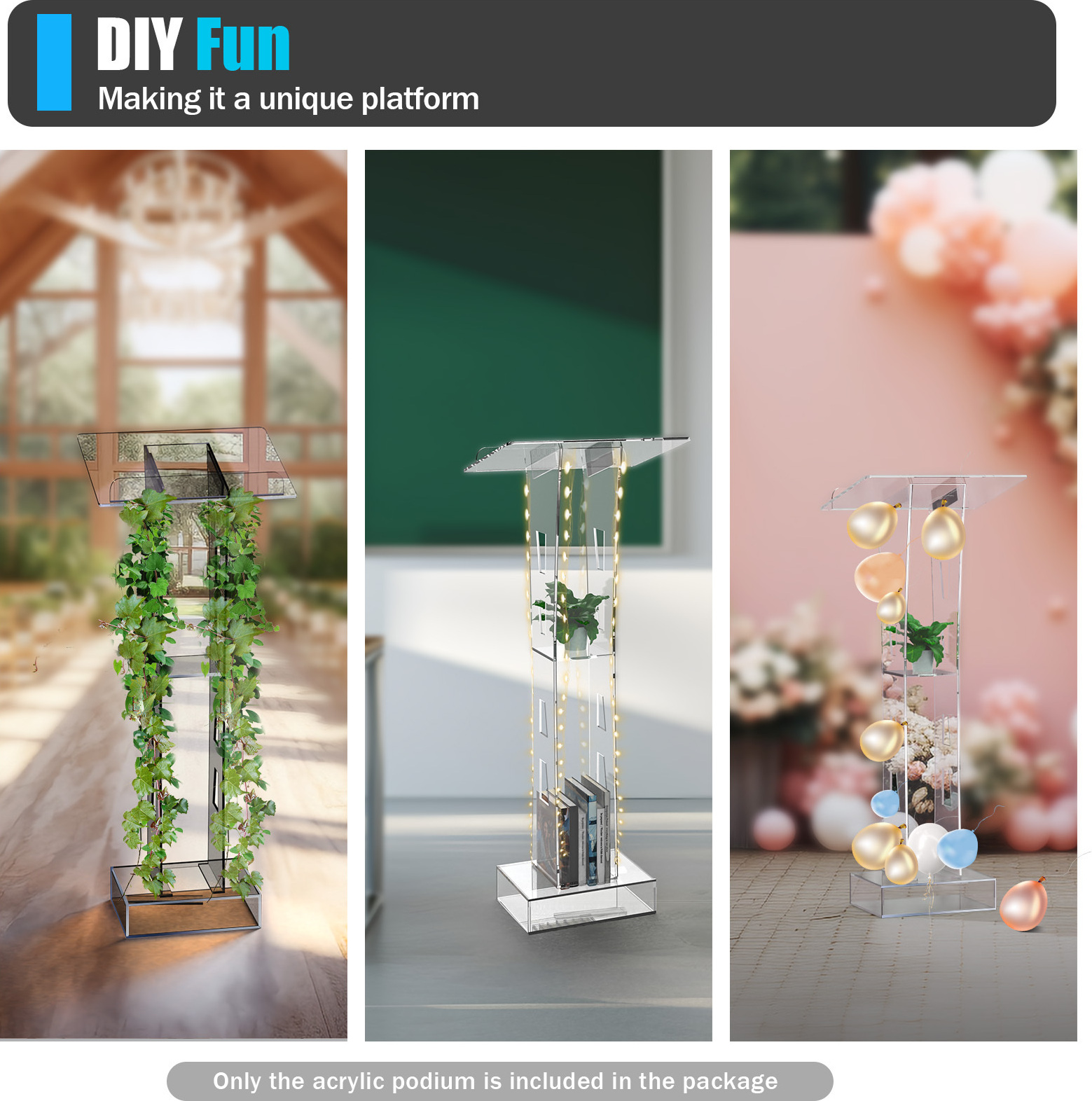 Leggio 110cm in acrilico podio pulpito leggio mobile leggio