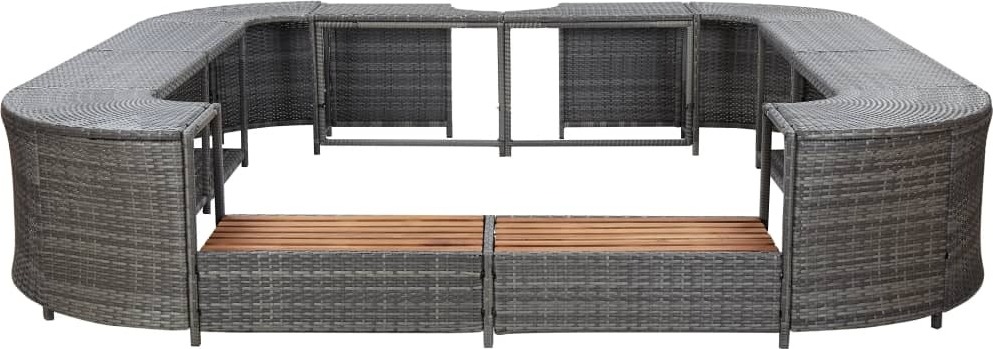 vidaXL Whirlpool surround Square Grey 268x268x55 cm Poly