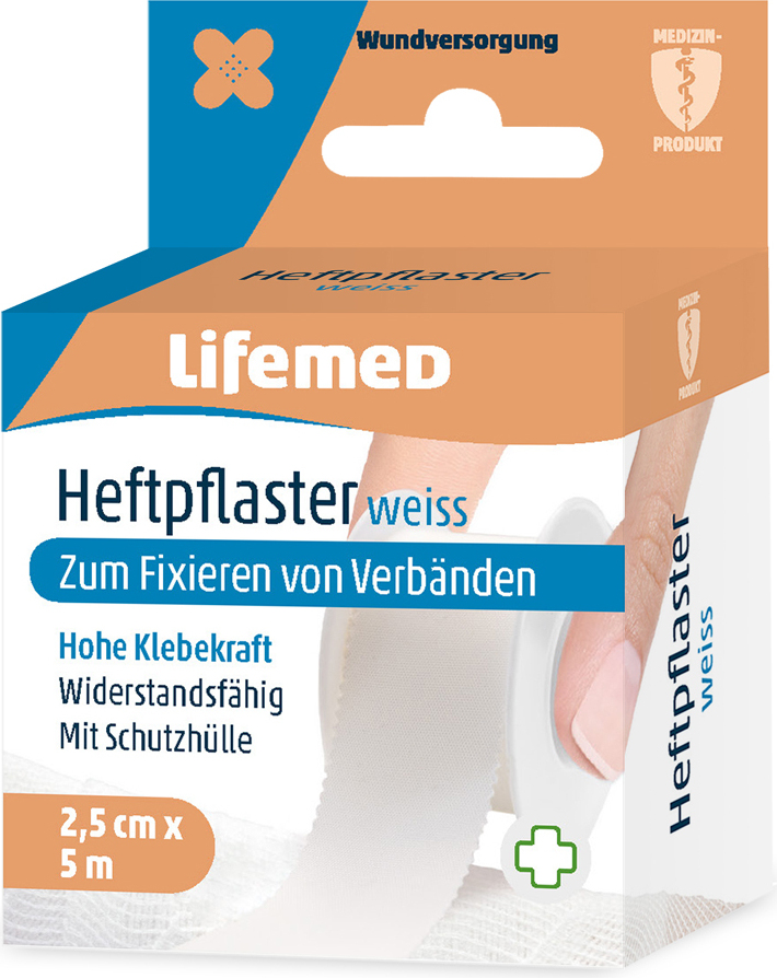 Lifemed Heftpflaster "Classic" weiß 25 mm x 5,0 m Pflaster