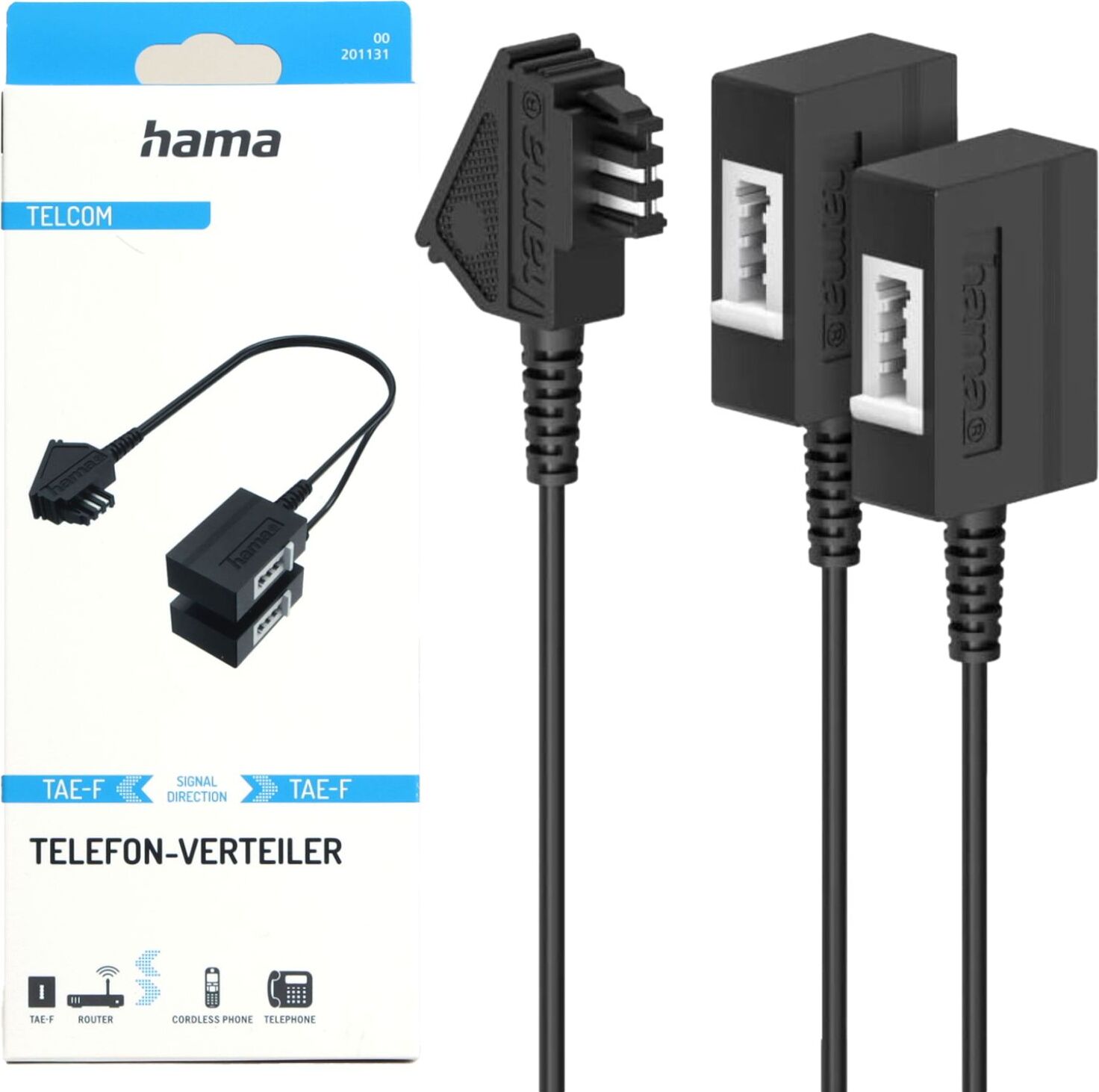 Hama TAE-Verteiler, TAE-F-Stecker - 2 TAE-F-Kupplungen