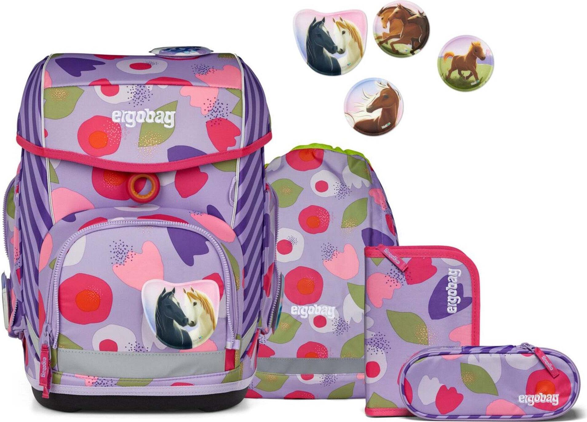 Ergobag Cubo Satchel Set Kvitnúca sova Bear Školské aktovky