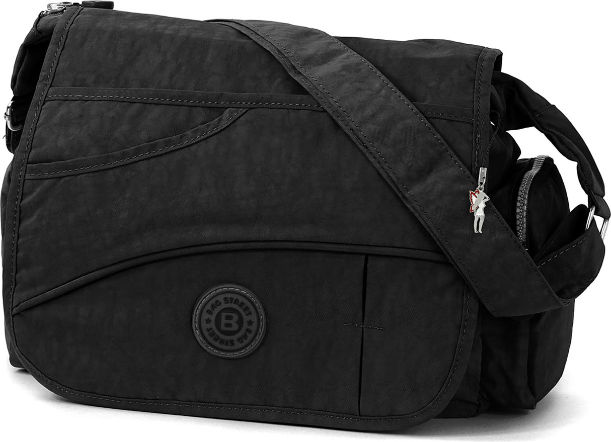 Bag Street Sac à main pour femme Sac en nylon noir 32x13x20