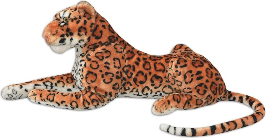 vidaXL Leopard Kuscheltier Plüsch Braun XXL Kuscheltiere