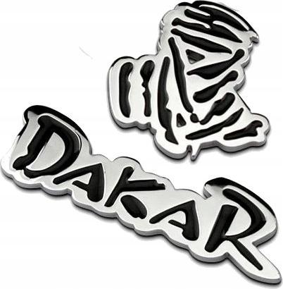 DAKAR 3D EMBLEM autocollant métal argenté