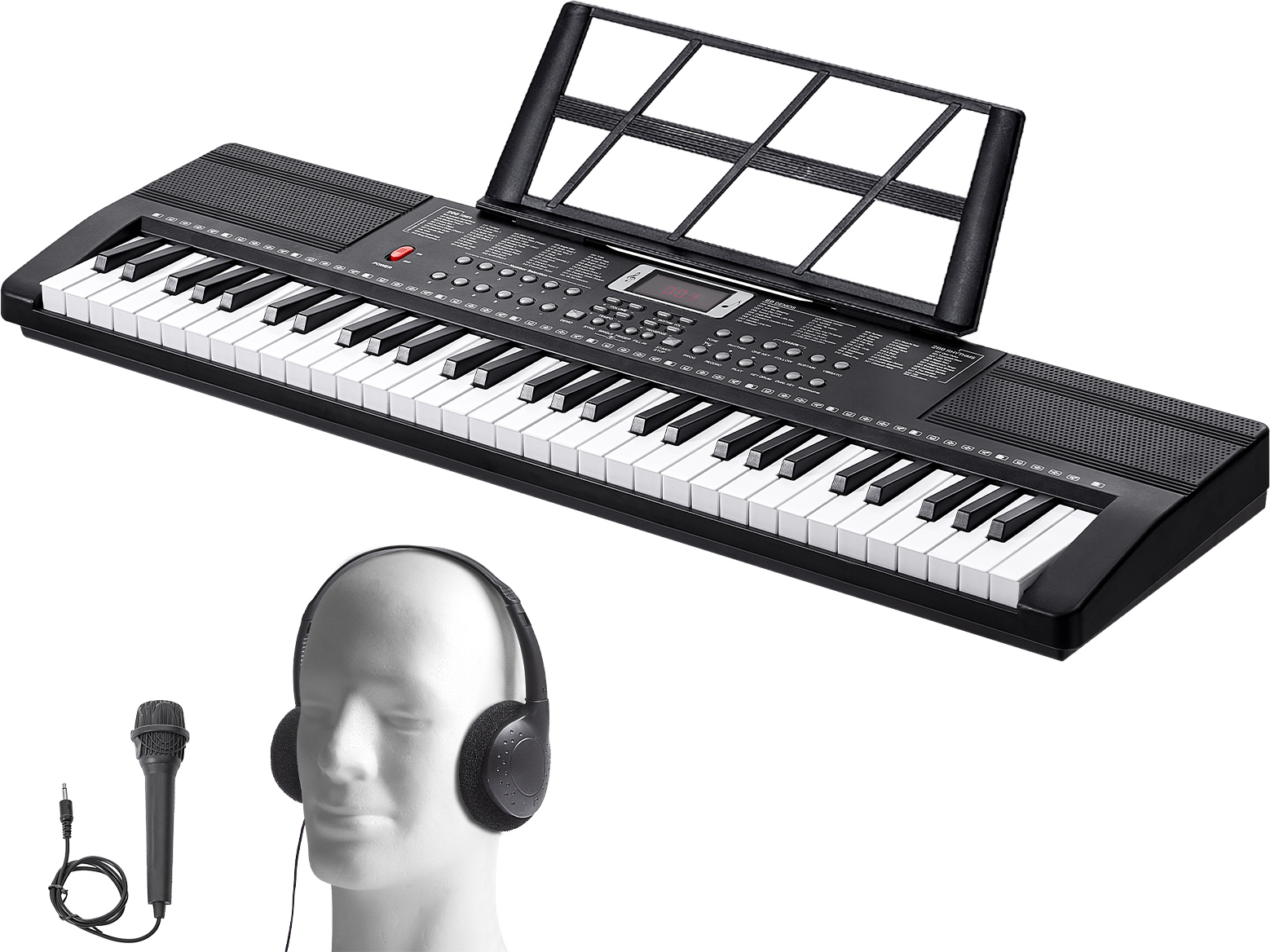 SucceBuy Elektrické piano 61 kláves Digitální piano s 200