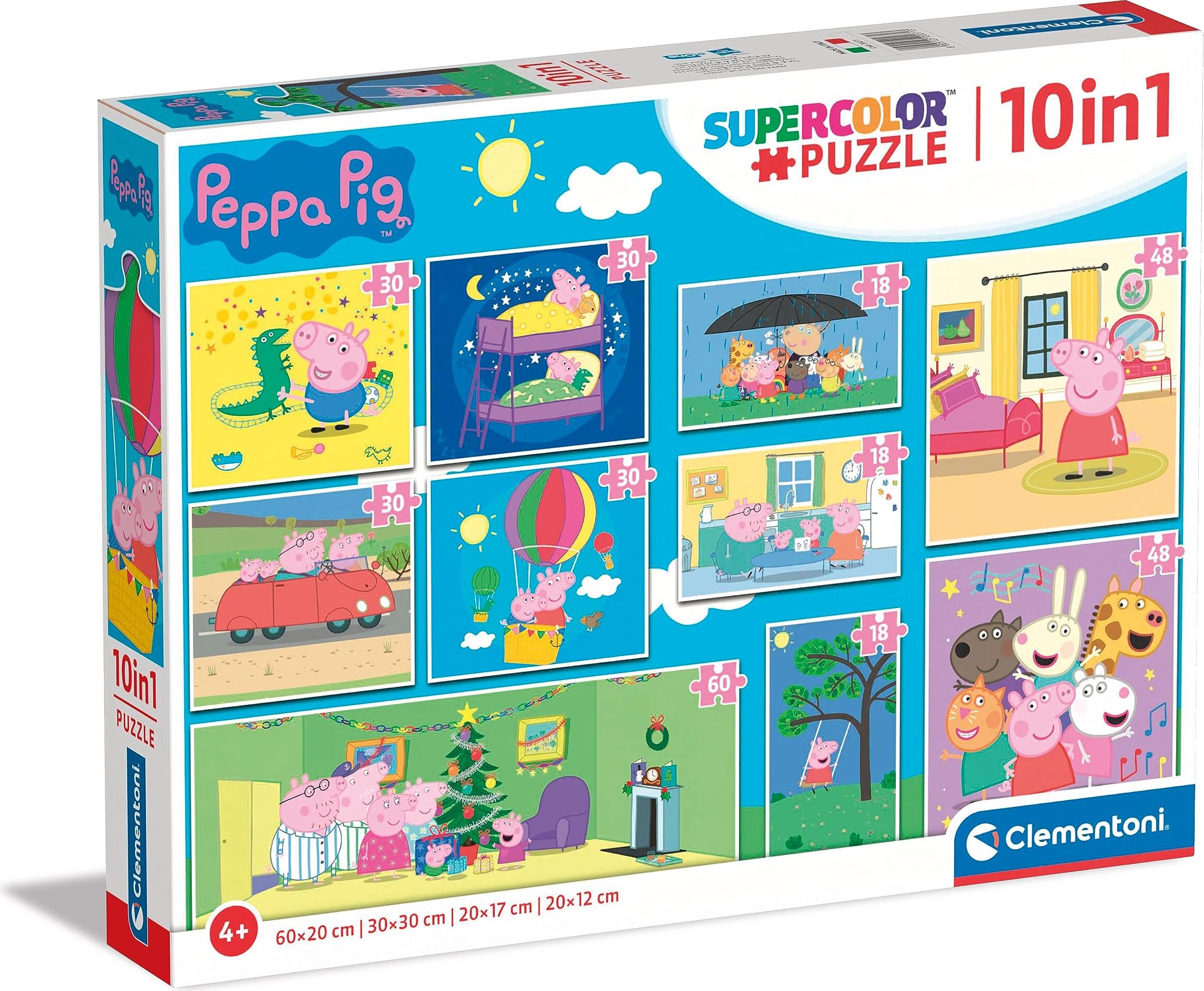 Clementoni Puzzle Peppa Pig 10er Set, Pappe, Super Color