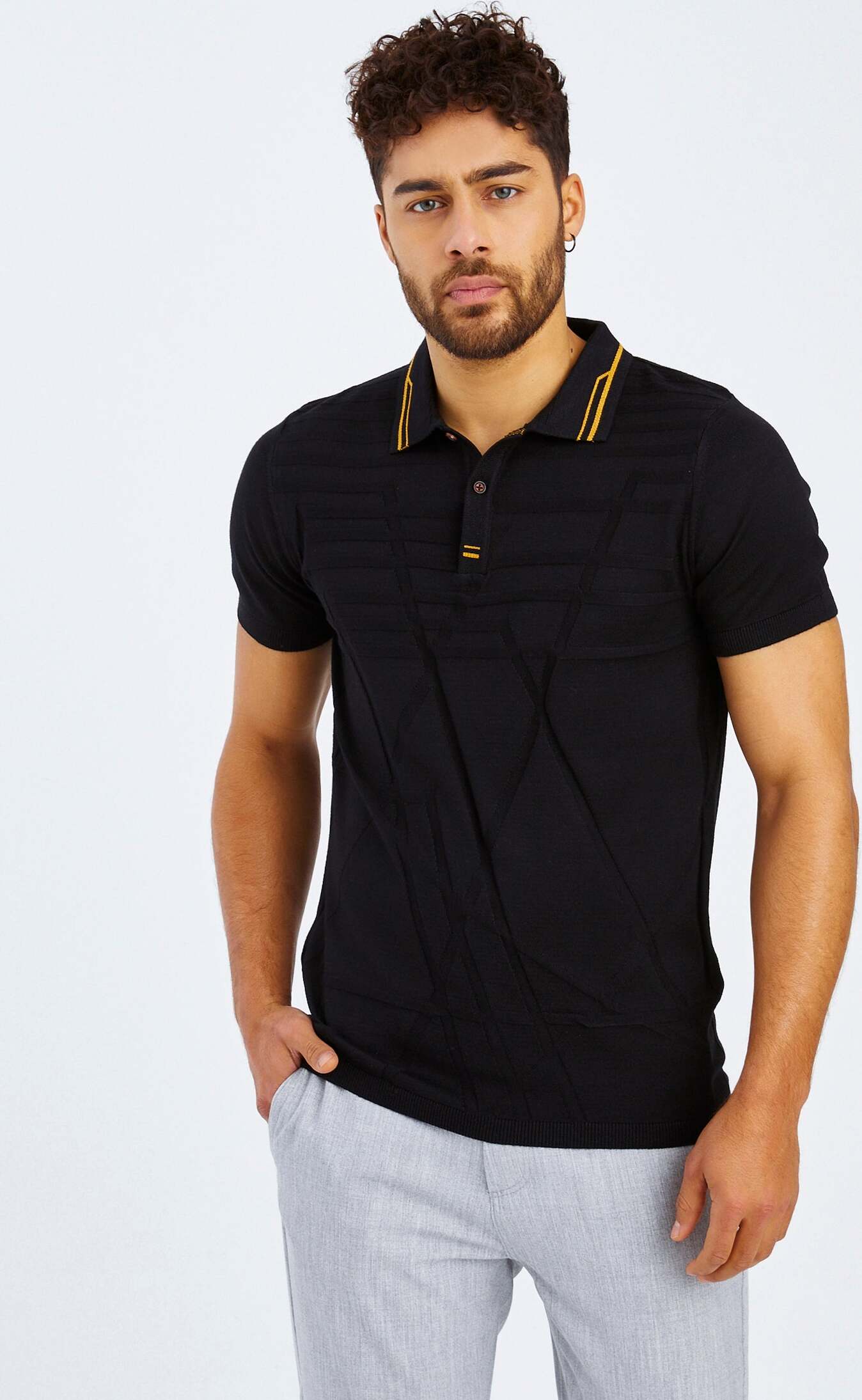 Leif Nelson Polo Pánske tričko z jemného úpletu LN-7305,