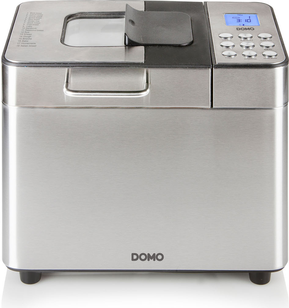 Domo Machine à pain en acier inoxydable avec 18 programmes