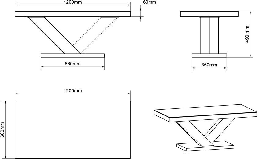 Design Couchtisch HV-888 Grau / Weiß | Kaufland.de