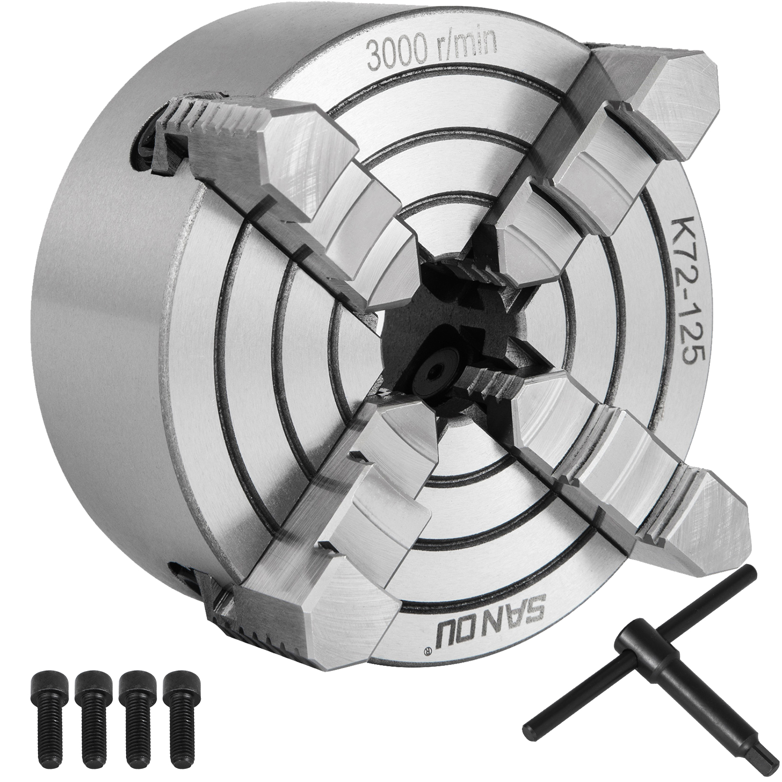 VEVOR Vierbackenfutter 125 mm Durchmesser, 4 Backenfutter