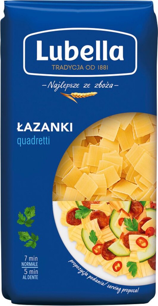 Lubella Pasta Lazanki 400 G Těstoviny