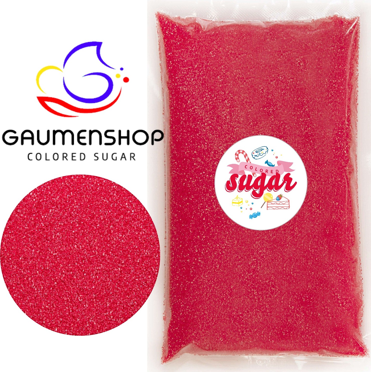 Bunter Zucker Rot 250g Sonstige Backzutaten