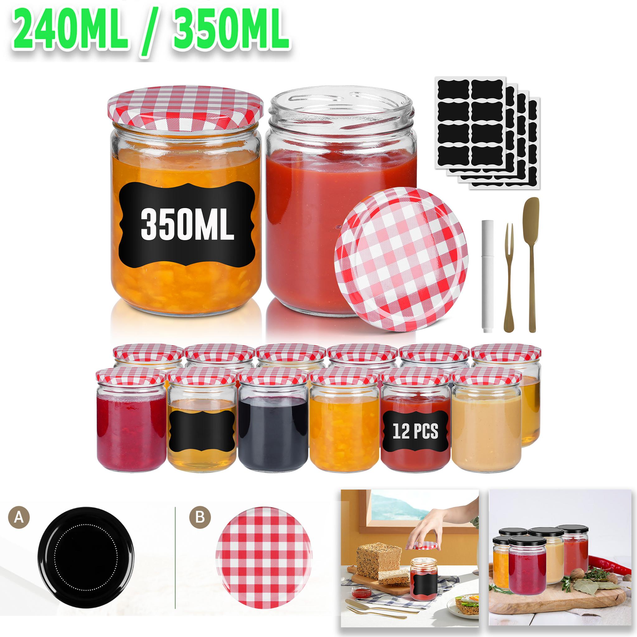 XINZI Set de 12 bocaux à vis avec couvercle à visser rouge