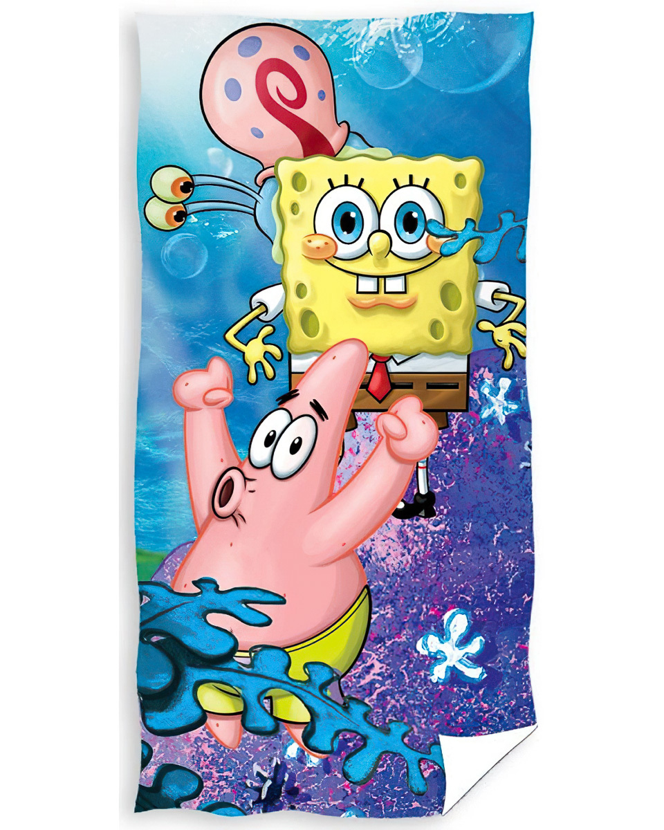 Detská plážová osuška SpongeBob s Garym a Patrikom
