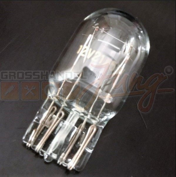 Lampada con base in vetro T20 12V21/5W, (L3x16d) Ø=20x39mm