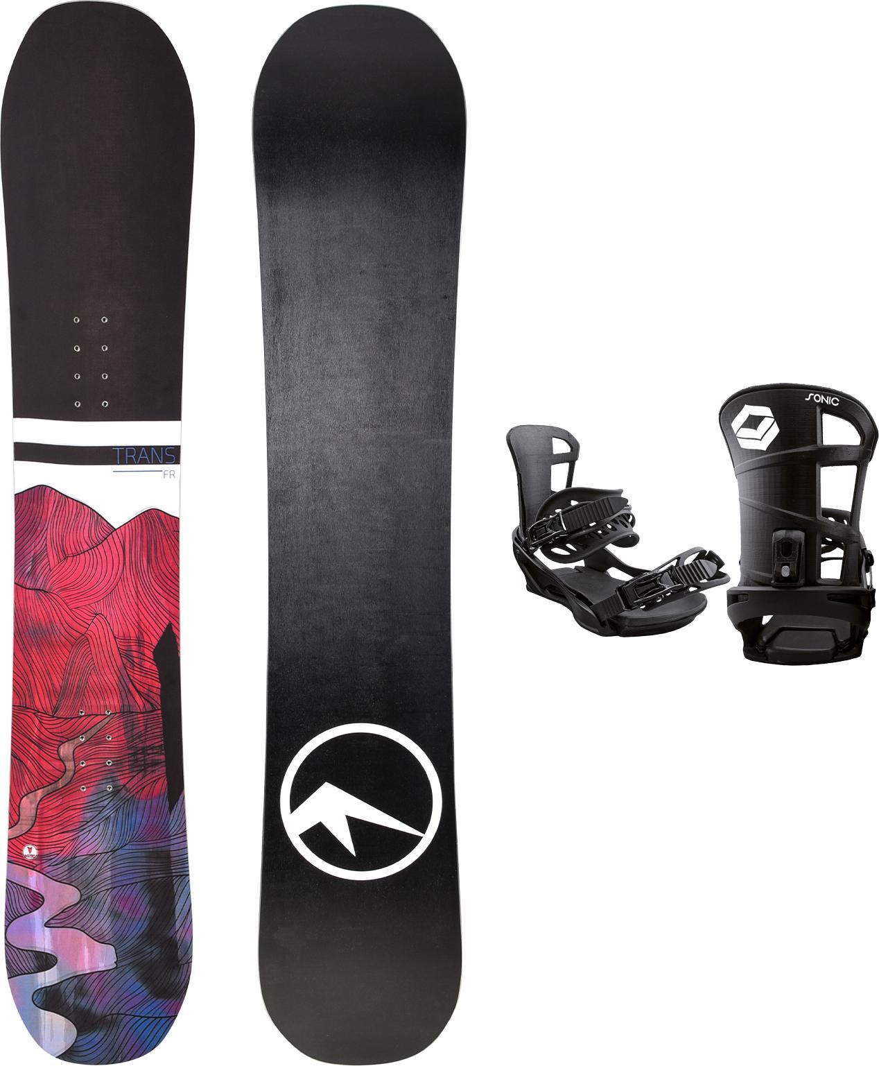 Trans Set Snowboard FR Rot 157mw cm + Sonic Bindung L