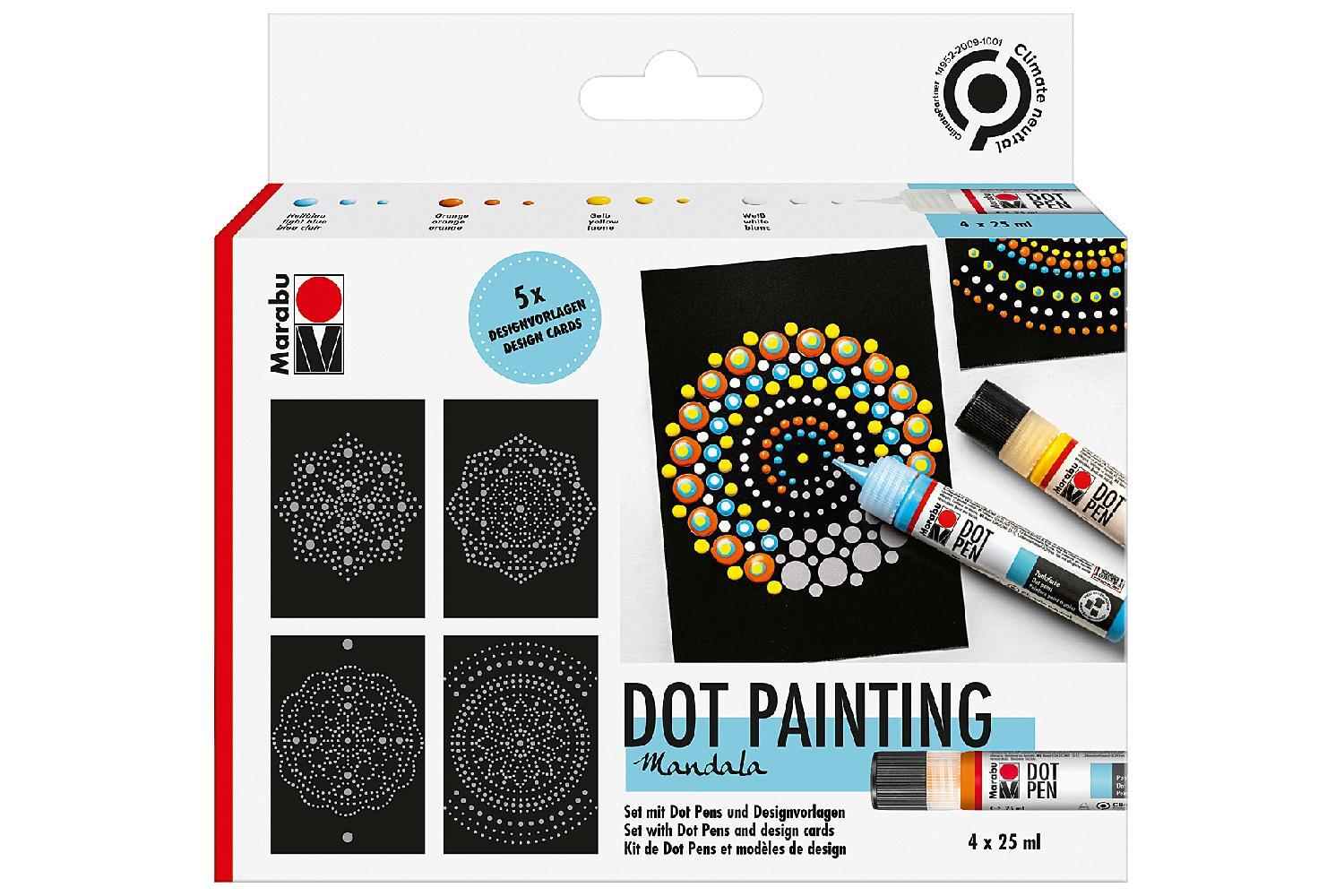 Marabu 10144803 4 Marabu Mandala Dot Pen Set farbsortiert