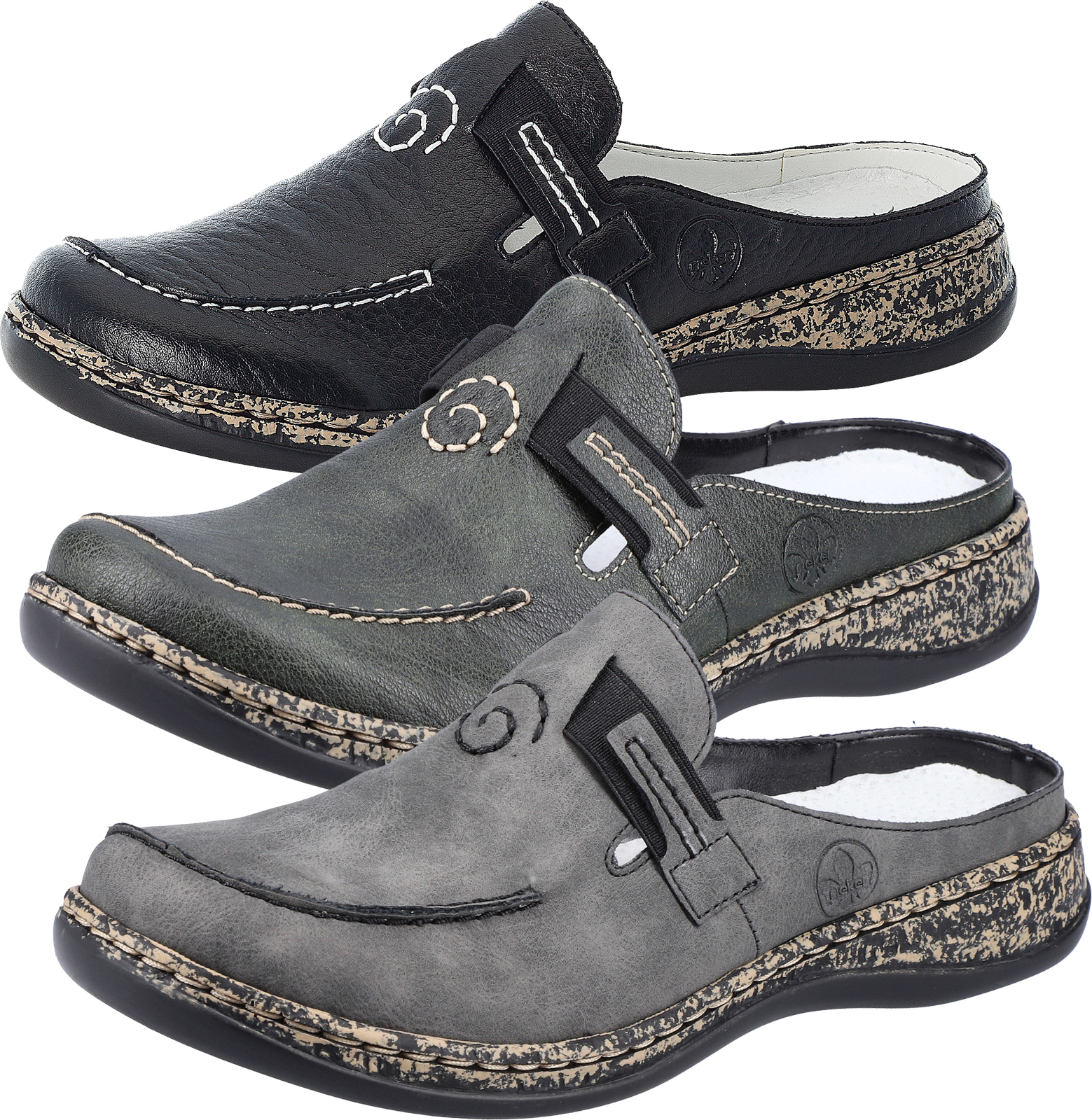 Rieker Damen Schuhe Pantoletten Clogs 46393, Größe:40 EU,