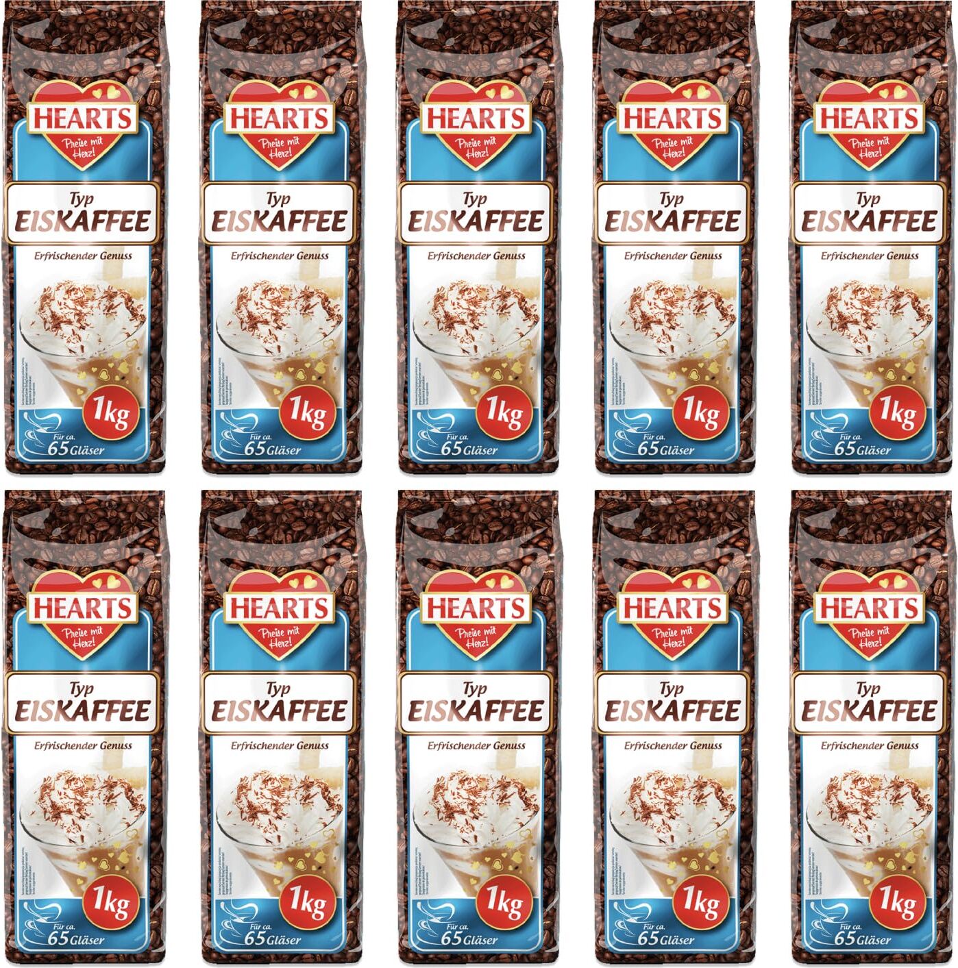 HEARTS Eiskaffee Pulver 20 x 1kg - Vorteilspack - Ice