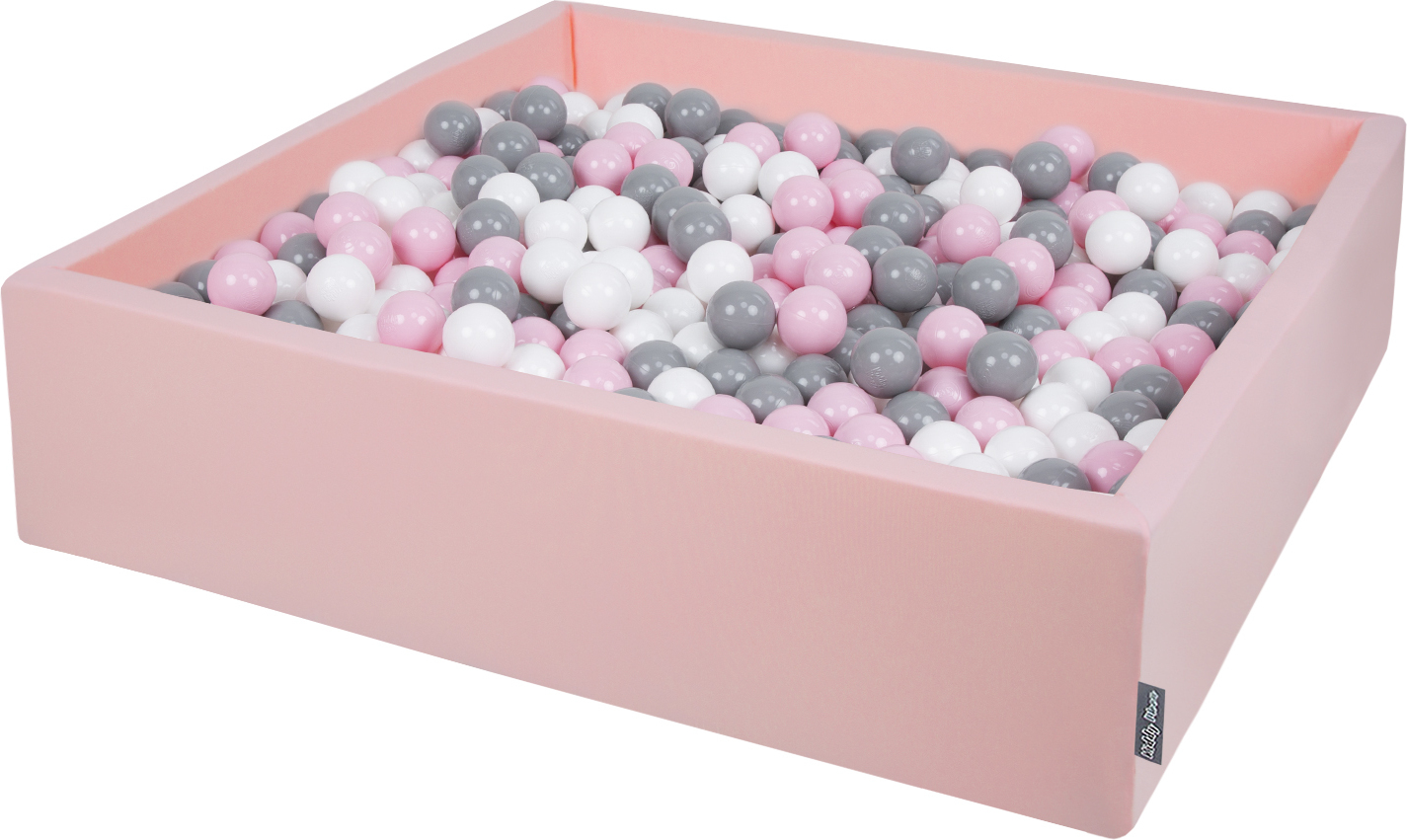 KiddyMoon 120x30cm 300 balles ∅ 7cm, Rose : Blanc-Gris-Rose