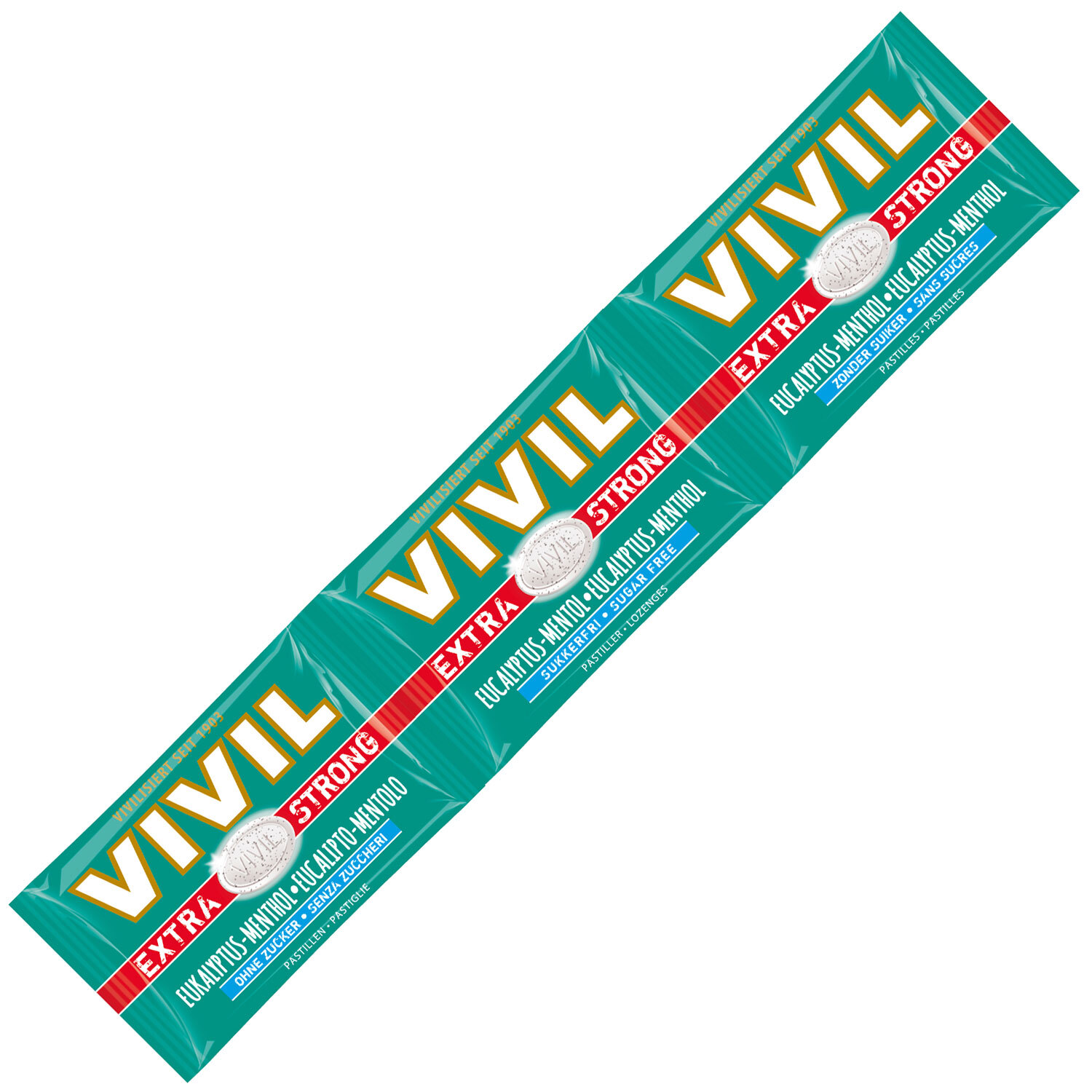 Vivil Extra Strong Eucalyptus Menthol Pastilles bez cukru