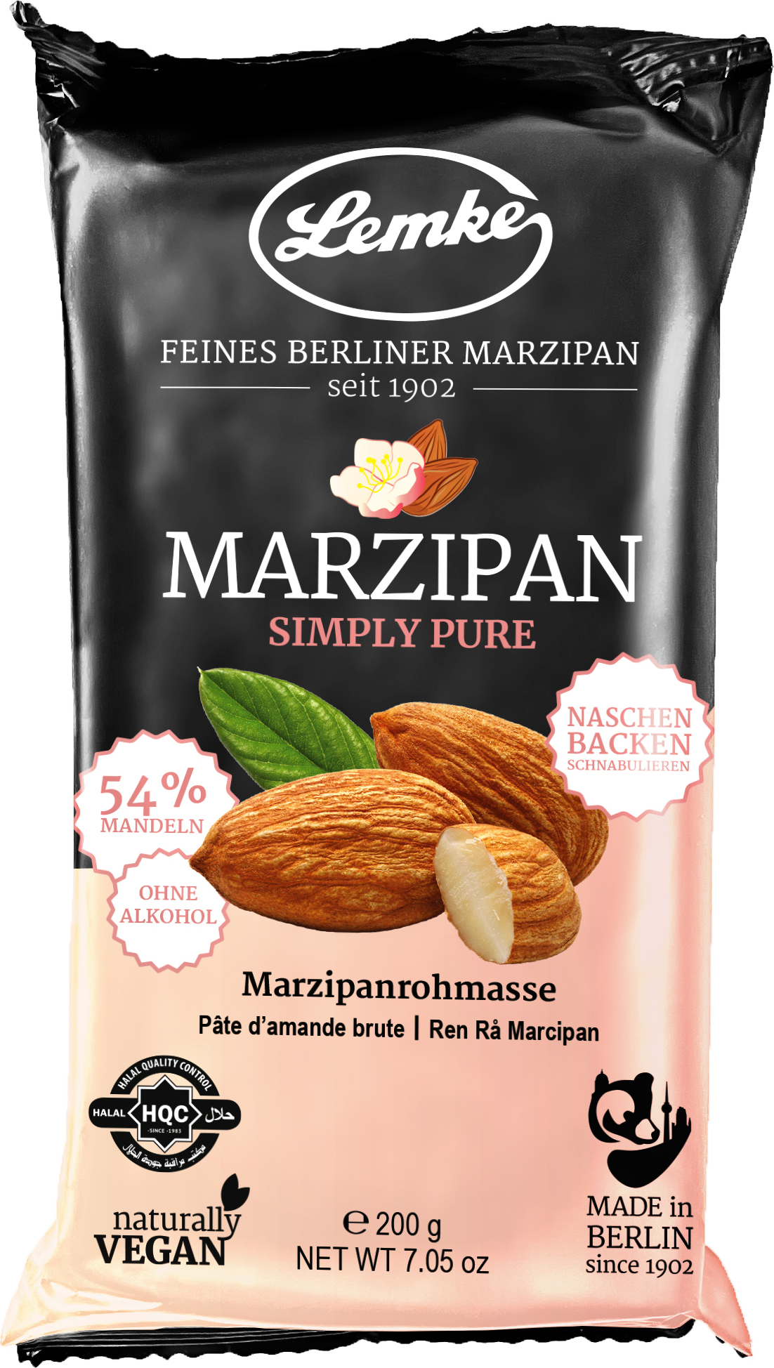 Lemke-Feines Berliner Marzipan ; Simply Pure 200g