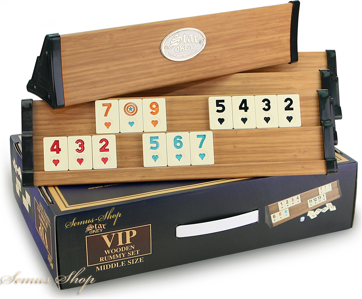 VIP Wooden Kompakt Rummy Set / VIP Ahsap Okey SETI mit