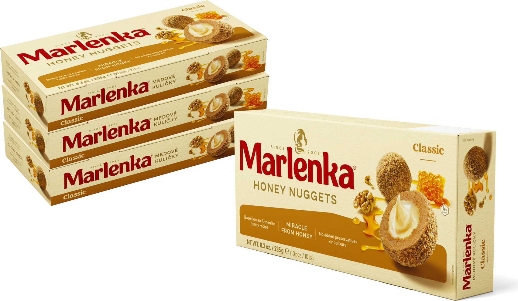 MARLENKA® 4 pezzi al prezzo di 3 – Palline al miele con
