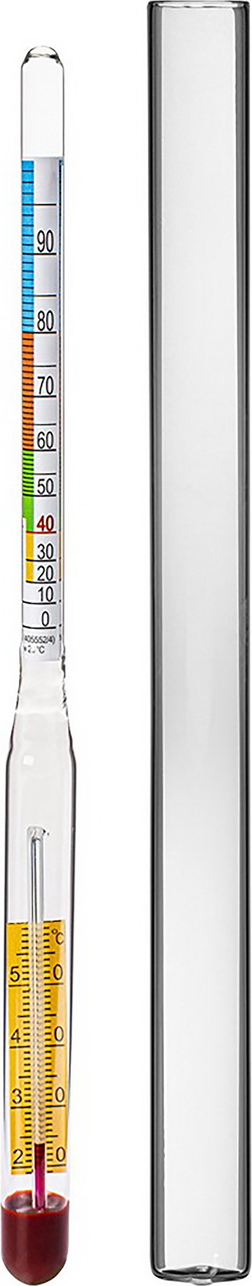 BROWIN Alkoholmeter mit Thermometer 0-95%, 405554