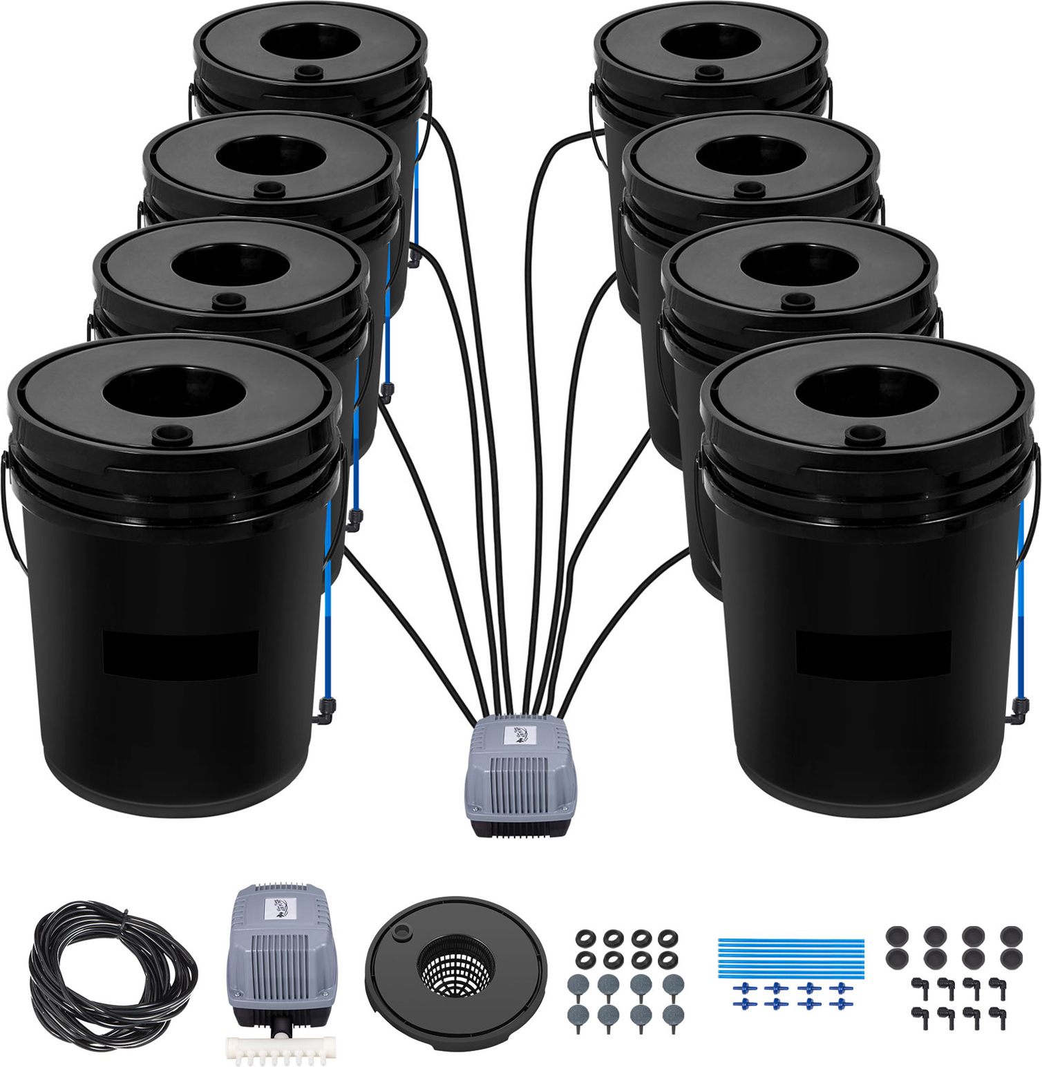 SucceBuy 8-Wiadrowy System Hydroponiczny DWC 5 Galonów