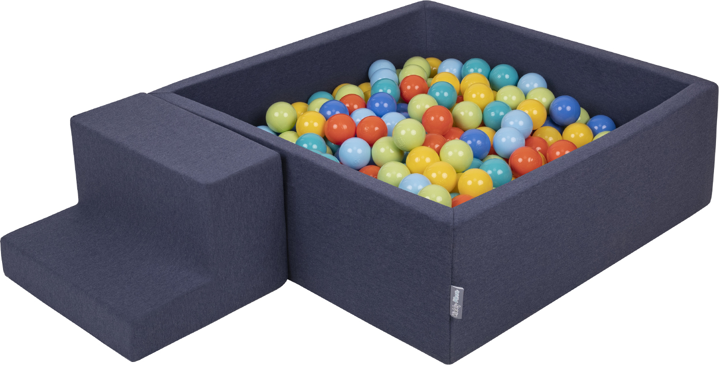 KiddyMoon Aire de jeux en mousse avec 100 balles