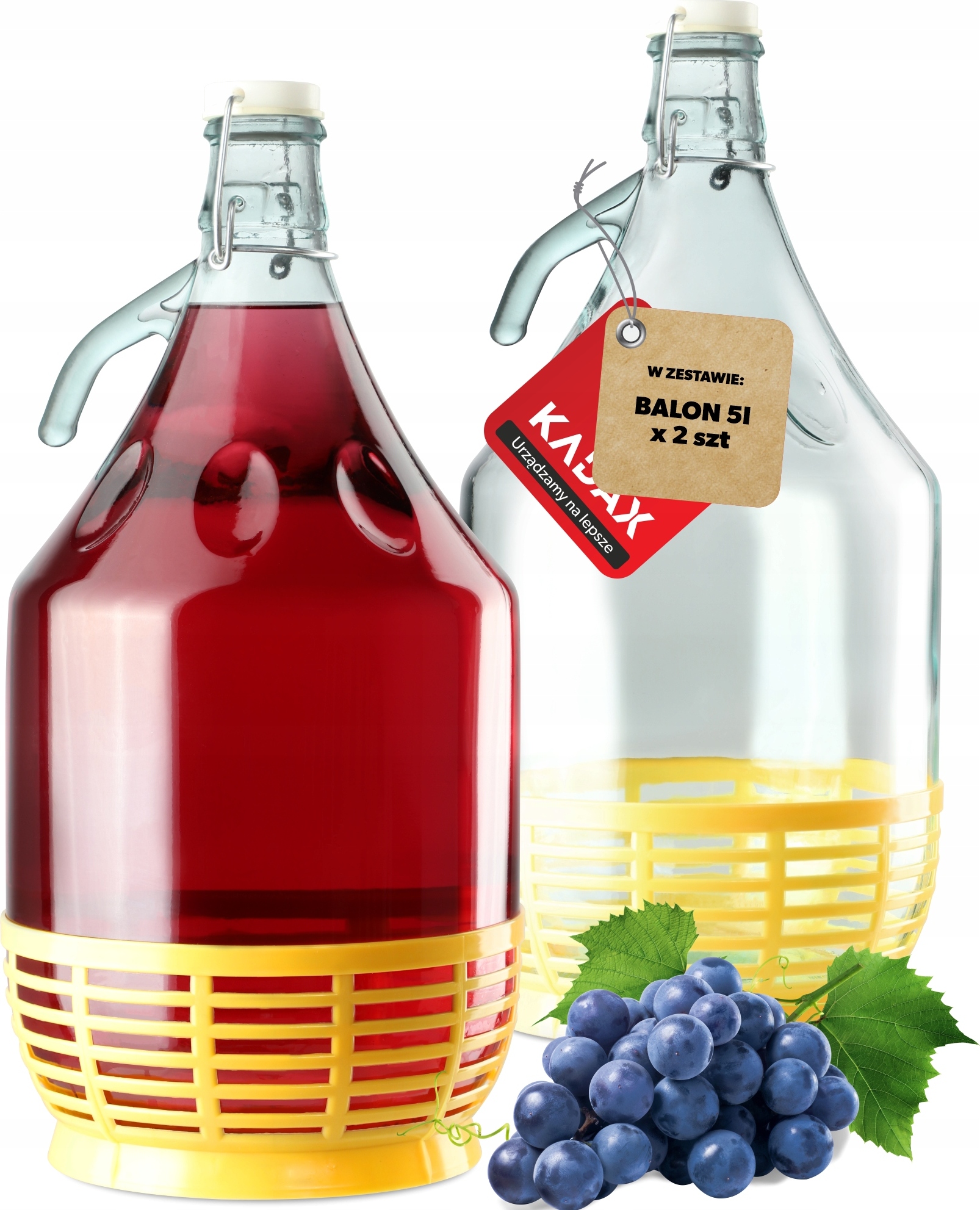 KADAX 2x Gąsior Do Wina 5L Balon Dama W Koszu | Kaufland.pl