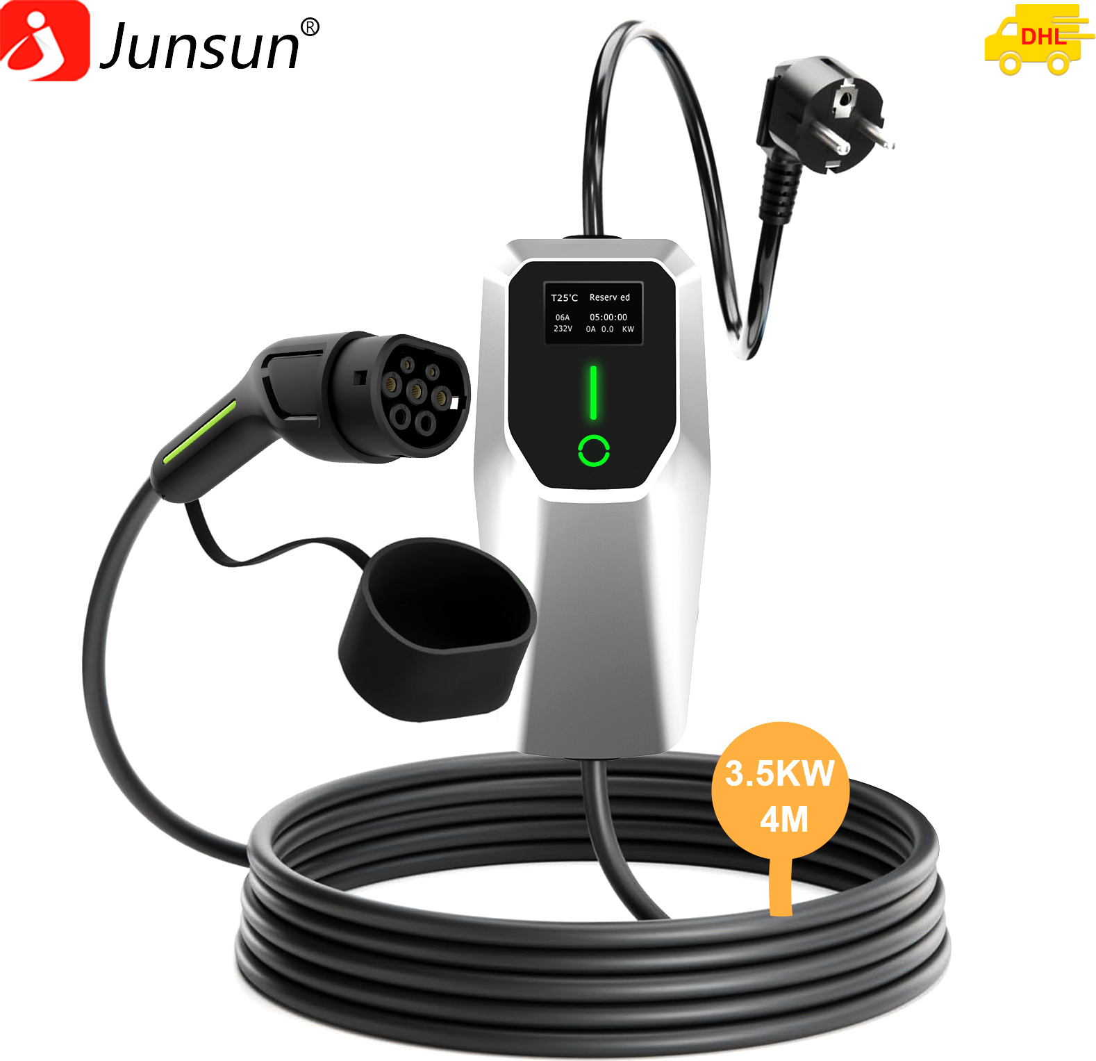 Junsun 16A Typ 2 EU Kabel do ładowania pojazdów