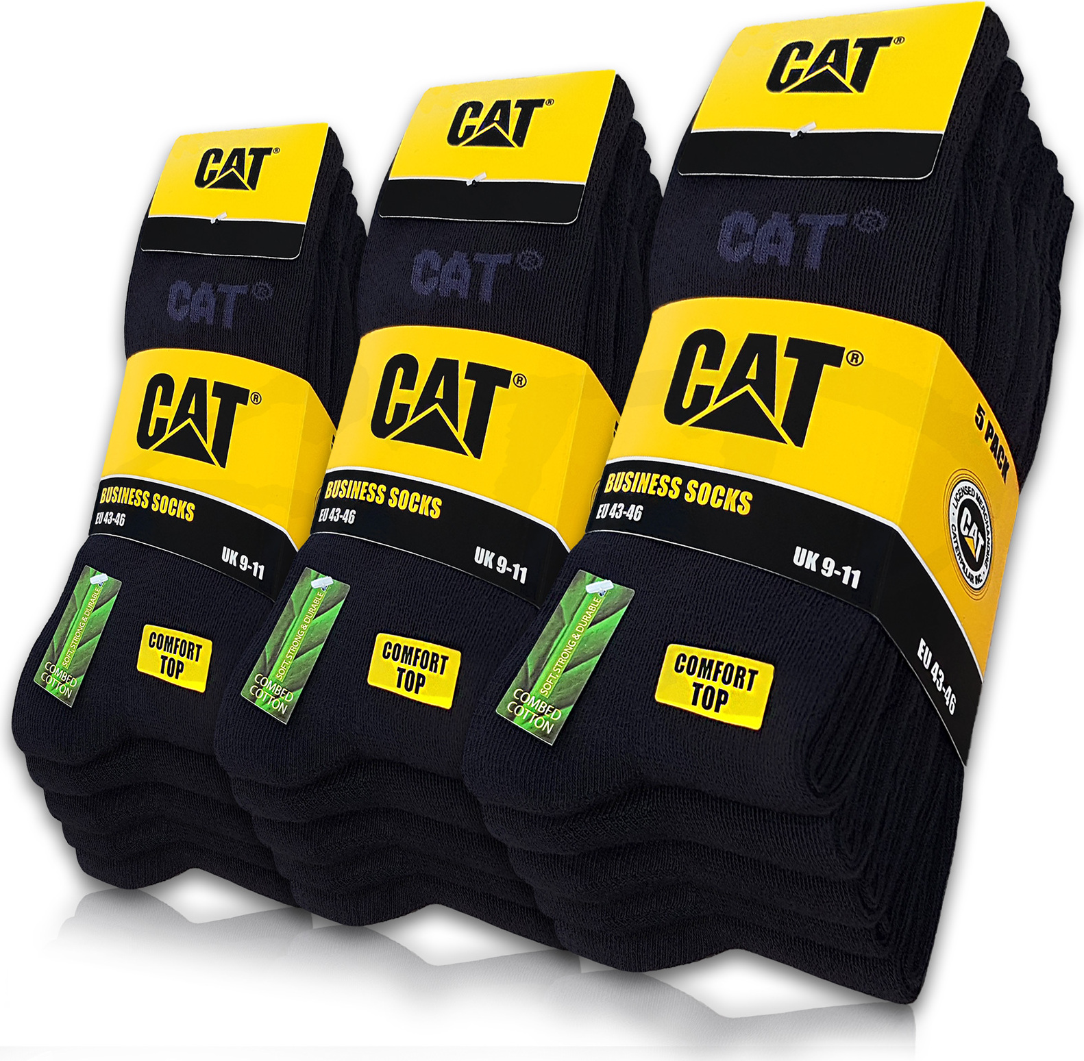 15 Paar CAT® Business Socken 43-46 Schwarz