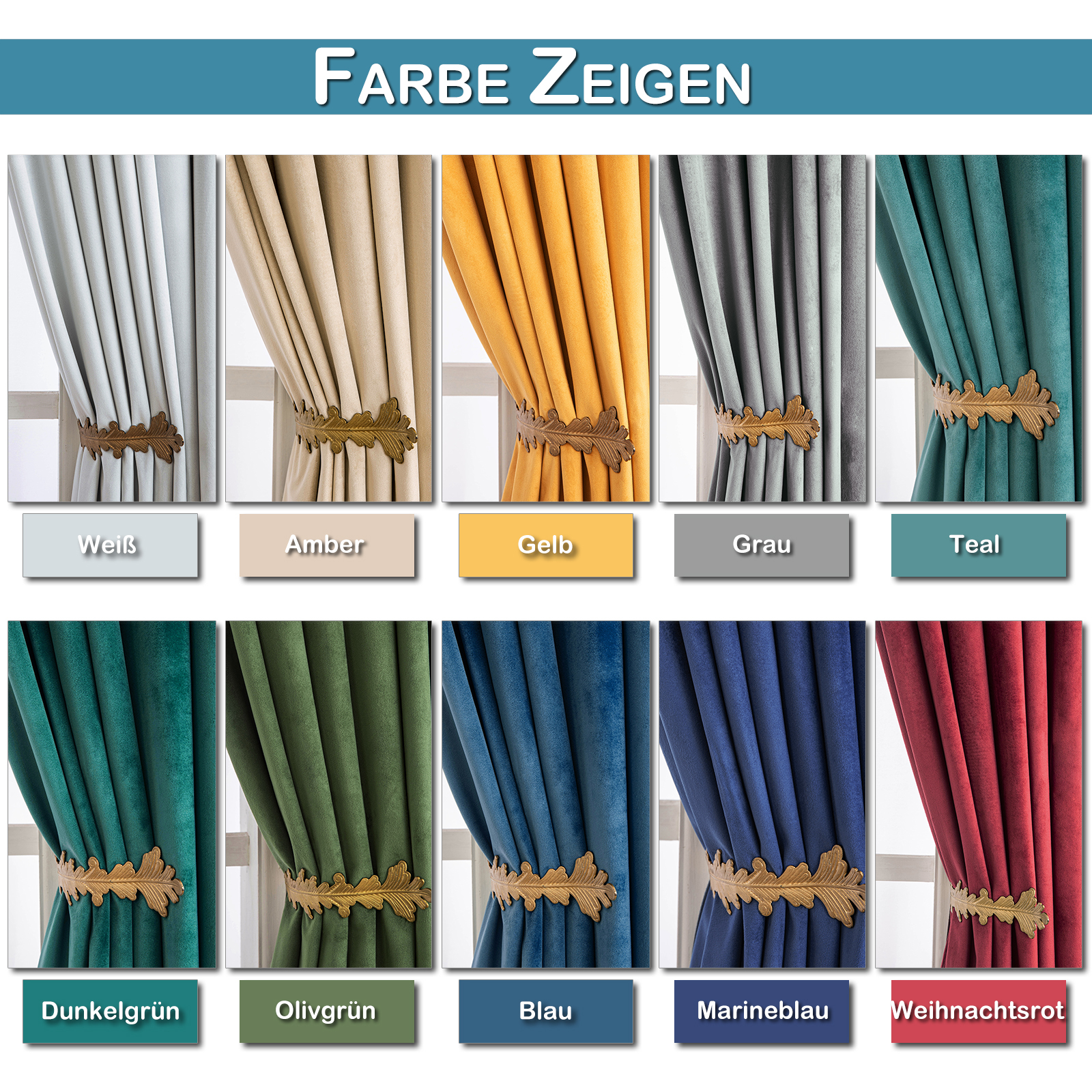 2er Set Samt Gardinen Vorhänge Grün Wohnzimmer Schlafzimmer