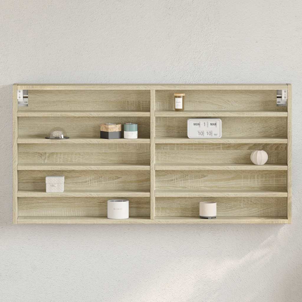 vidaXL Vitrinenschrank Sonoma-Eiche 100x8,5x50 cm