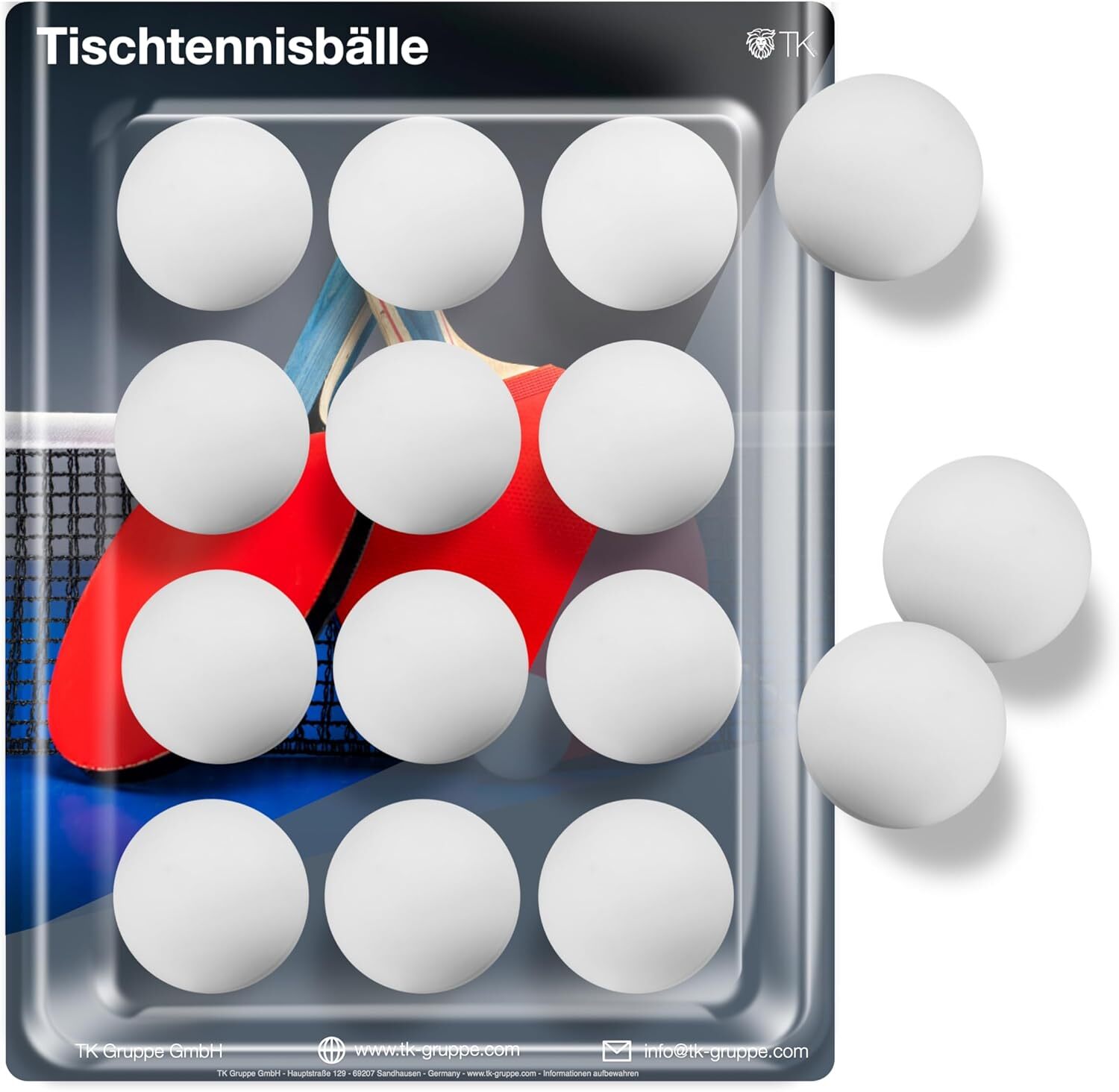 12x balles de ping-pong Ballon blanc Set balle de ping-pong