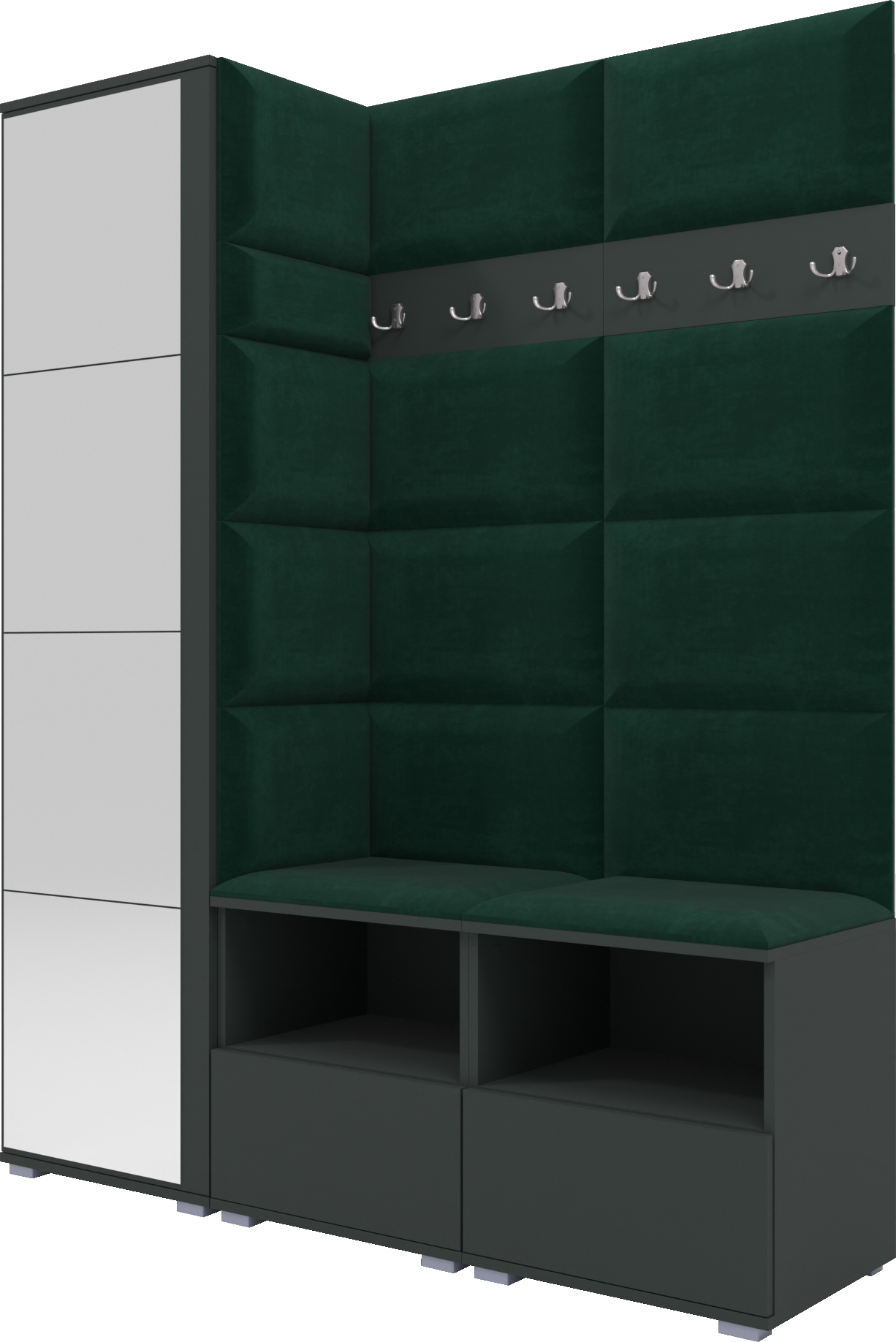 Šatní set Nela II se zrcadlem, čalouněná | Kaufland.cz